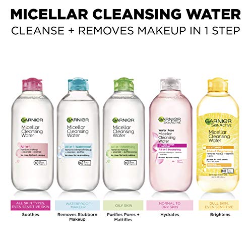 Garnier SkinActive Micellar Water with Vitamin C, Facial Cleanser & Makeup Remover, 13.5 fl. oz, 1 count (Packaging May Vary)