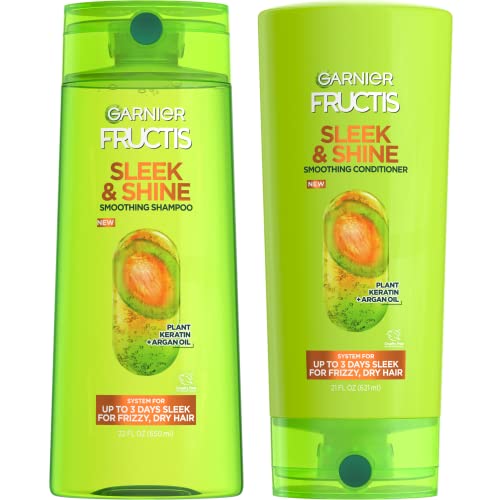 Garnier Fructis Sleek & Shine 22 fl. oz. - 1 Shampoo + 1 Conditioner (Family Size) (Packaging May Vary)