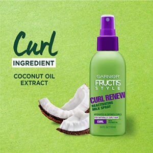 Garnier Fructis Style Curl Renew Reactivating Milk Spray For Curly Hair, 5 Ounce (Packaging May Vary)