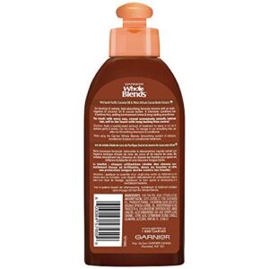 Garnier Whole Blends Sustainably Sourced Coconut Oil and Cocoa Butter Leave in Conditioner Treatment to Smooth and Control Frizzy Hair, 5.1 Fl Oz