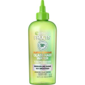 garnier fructis sleek & shine glass hair water 10 second liquid rinse out, 98 percent naturally derived lamellar, for shiny hair (packaging may vary)