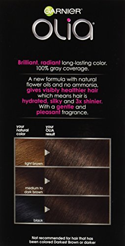 Garnier Hair Color Olia Ammonia-Free Brilliant Color Oil-Rich Permanent Hair Dye, 4.15 Dark Soft Mahogany, 1 Count (Packaging May Vary)