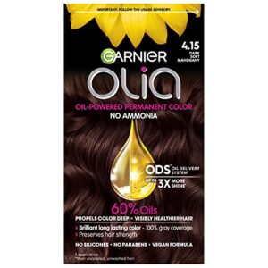 Garnier Hair Color Olia Ammonia-Free Brilliant Color Oil-Rich Permanent Hair Dye, 4.15 Dark Soft Mahogany, 1 Count (Packaging May Vary)