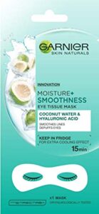 garnier skin naturals moisture bomb eye tissue mask with coconut water and hyaluronic acid for tired eyes 6g