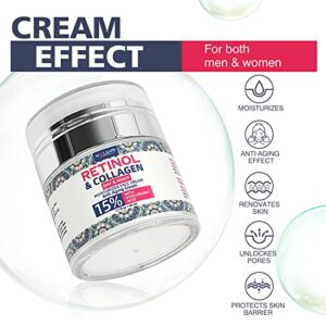 Retinol Cream for Face, Anti-Aging Facial Moisturizer with Hyaluronic Acid and Collagen, Retinol Moisturizer for Face and Neck, Wrinkle Cream for Women and Men, Day and Night Anti-Aging Moisturizing Cream – For All Skin Types