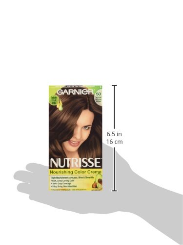 Garnier Nutrisse Nourishing Hair Color Creme, 50 Medium Natural Brown (Truffle) (Packaging May Vary)