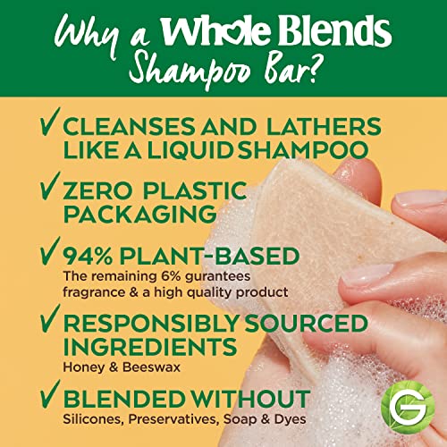 Garnier Whole Blends Honey Treasures Restoring Shampoo Bar for Dry, Damaged Hair, Zero Plastic Packaging, Free of Preservatives, Silicones, Soap, & Dyes, with Sustainably Sourced Honey & Beeswax, 2 Oz