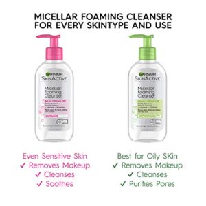 Garnier SkinActive Micellar Foaming Face Wash, For All Skin Types, 6.7 fl oz