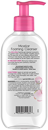 Garnier SkinActive Micellar Foaming Face Wash, For All Skin Types, 6.7 fl oz