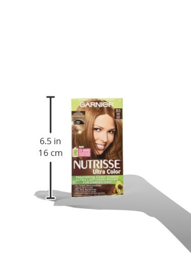 Garnier Hair Color Nutrisse Ultra Color Nourishing Creme, B3 Golden Brown (Spiced Rum) Permanent Hair Dye, 1 Count (Packaging May Vary)