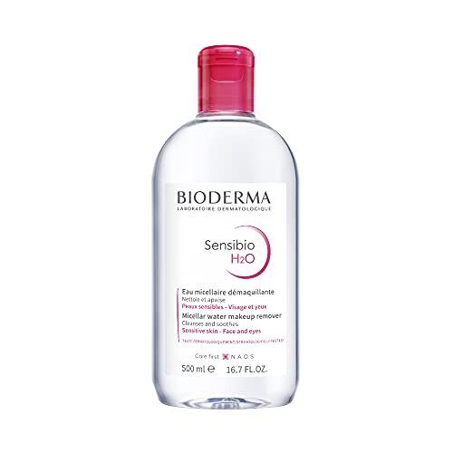 Bioderma Sensibio H2O Soothing Micellar Cleansing Water and Makeup Removing Solution for Sensitive Skin, Face and Eyes