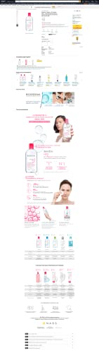 Bioderma Sensibio H2O Soothing Micellar Cleansing Water and Makeup Removing Solution for Sensitive Skin, Face and Eyes