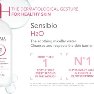 Bioderma Sensibio H2O Soothing Micellar Cleansing Water and Makeup Removing Solution for Sensitive Skin, Face and Eyes