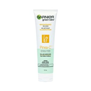 garnier skinactive green labs brightening gel washable cleanser with vitamin c and for dull and uneven skin 4.4 packaging may vary, pinea-c, pineapple, 13.2 fl oz