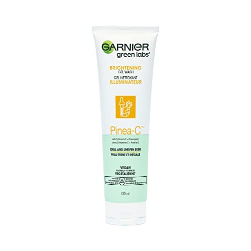 Garnier SkinActive Green Labs Brightening Gel Washable Cleanser with Vitamin C and for Dull and Uneven Skin 4.4 Packaging May Vary, Pinea-C, Pineapple, 13.2 Fl Oz