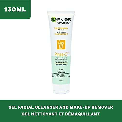 Garnier SkinActive Green Labs Brightening Gel Washable Cleanser with Vitamin C and for Dull and Uneven Skin 4.4 Packaging May Vary, Pinea-C, Pineapple, 13.2 Fl Oz