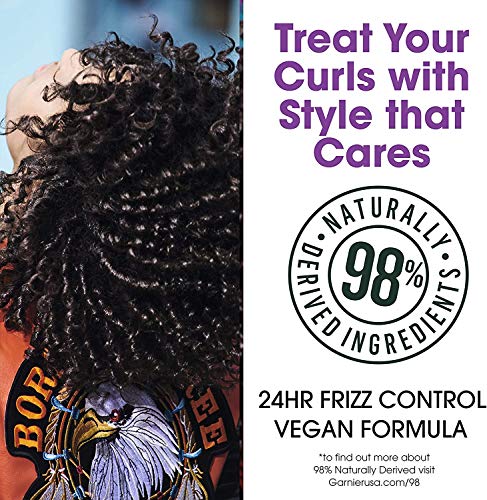 Garnier Hair Care Fructis Curl Nourish Shampoo, Conditioner, & Natural Styling Curl Treat Smoothie, Nourish for Frizz Resistant Curls, Frizz Free up to 24 Hours, Paraben Free,1 Kit