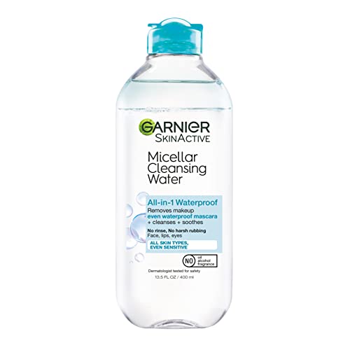 Garnier SkinActive Micellar Water For Waterproof Makeup, Facial Cleanser & Makeup Remover, 13.5 fl. oz, 1 count (Packaging May Vary)