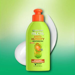 Garnier Fructis Style Anti-Humidity Smoothing Milk for Frizzy Hair, 5.2 Ounce Bottle, 3 Count