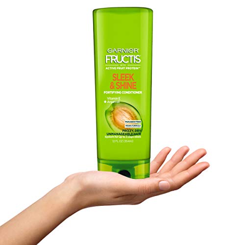 Garnier Fructis Sleek and Shine Conditioner, Frizzy, Dry, Unmanageable Hair, 12 fl; oz.