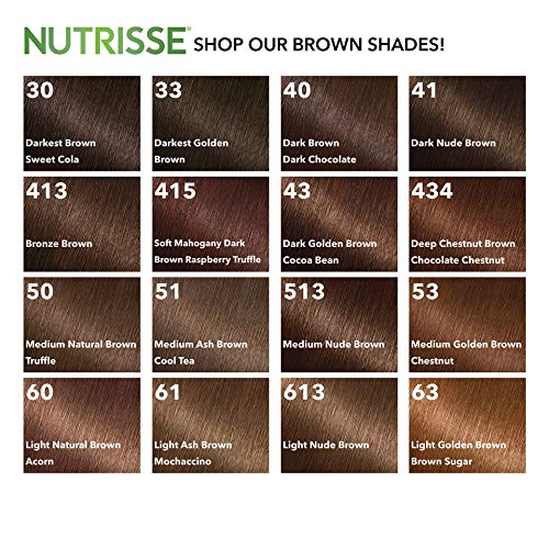 Garnier Hair Color Nutrisse Nourishing Creme, 60 Light Natural Brown (Acorn) Permanent Hair Dye, 2 Count (Packaging May Vary)