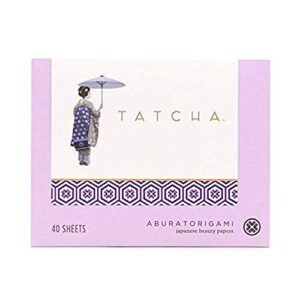 tatcha aburatorigami blotting papers: 100% natural abaca leaf & gold flakes absorb excess oil (40 pack)