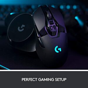 Logitech G903 LIGHTSPEED Wireless Gaming Mouse W/ Hero 25K Sensor, PowerPlay Compatible, 140+ Hour with Rechargeable Battery and Lightsync RGB, Ambidextrous, 107G+10G optional, 25,600 DPI, Black