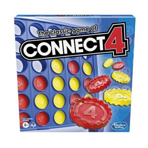 connect 4 classic grid board game, 4 in a row game, strategy board games for kids, 2 player board games for family and kids, ages 6 and up