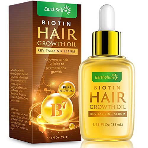 Hair Growth Serum - Biotin Hair Regrowth Oil Prevent Hair Loss and Helps Hair Thicker, Stronger, Longer Hair Treatment Men and Women 1.18 Oz (35 mL)