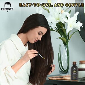 ELEVATE Hair Growth Oil - Biotin Hair Growth Serum & 5% Minoxidil Treatment for Stronger Thicker Longer Hair – Natural Hair Growth Thickening Treatment - Stop Thinning & Hair Loss for Men & Women 1oz