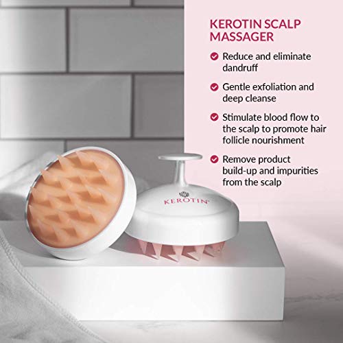 Kerotin Scalp Massager Hair Growth, Manual Soft Silicone Shampoo Brush, Handheld Scalp Massager, Scalp Scrubbie. Stimulates Hair Growth, Remove Dandruff. Waterproof