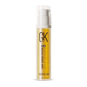 gk hair global keratin 100% organic argan oil anti frizz hair serum (0.34 fl oz/10ml) styling smoothing strengthening hydrating & nourishing heat protection shine frizz control dry damage hair repair