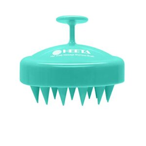 heeta hair shampoo brush, scalp care hair brush with soft silicone scalp massager (green)