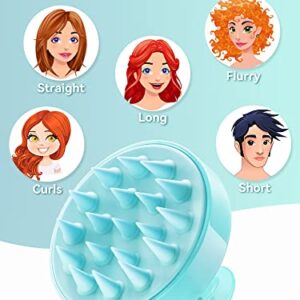 HEETA Hair Shampoo Brush, Scalp Care Hair Brush with Soft Silicone Scalp Massager (Green)