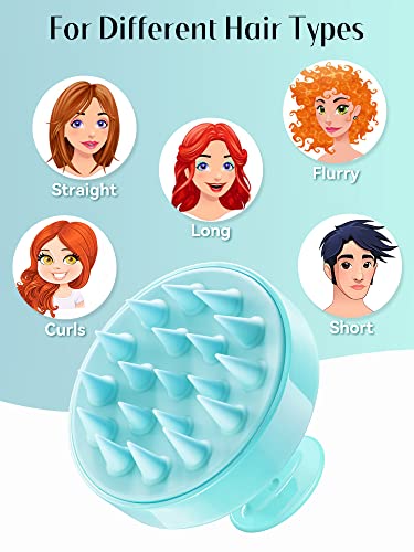 HEETA Hair Shampoo Brush, Scalp Care Hair Brush with Soft Silicone Scalp Massager (Green)