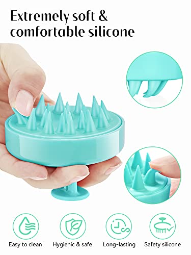 HEETA Hair Shampoo Brush, Scalp Care Hair Brush with Soft Silicone Scalp Massager (Green)