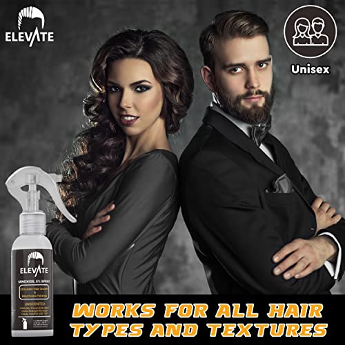 ELEVATE 5% Minoxidil Hair Growth Spray - Extra Strength Professional Treatment for Hair Loss and Hair Regrowth - Stimulate Hair Follicles for Men & Women - 1 to 2 Month Supply 100ml