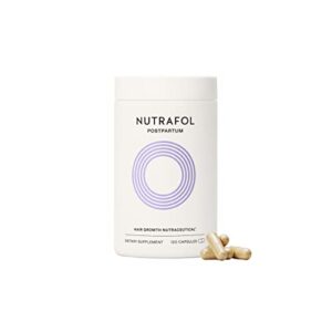 nutrafol postpartum hair growth supplement | clinically effective for visibly thicker hair & less shedding | breastfeeding-friendly ingredients | 1 bottle | 1 month supply