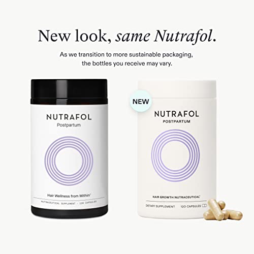 Nutrafol Postpartum Hair Growth Supplement | Clinically Effective for Visibly Thicker Hair & Less Shedding | Breastfeeding-Friendly Ingredients | 1 Bottle | 1 Month Supply