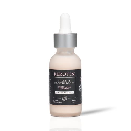 Kerotin Hair Growth Serum - Intensive Hair Growth Drops Treatment - Boost Natural and Healthy Hair Growth, Increase Hair Density, Reduce Hair Loss - Promotes longer and thicker hair.