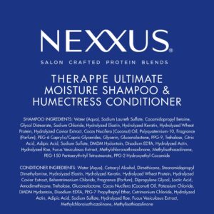 Nexxus Shampoo and Conditioner for Dry Hair Therappe Humectress Silicone-Free, Moisturizing Caviar Complex and Elastin Protein 33.8 oz 2 Count