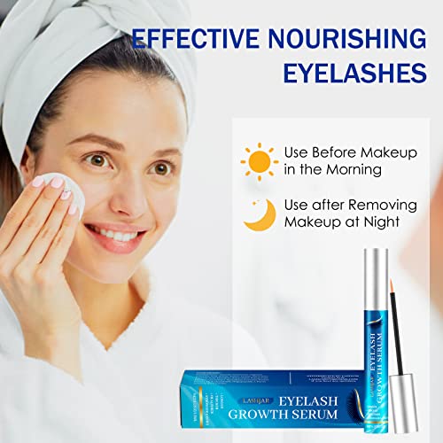 Premium Eyelash Growth Serum and Eyebrow Enhancer by LASHJAR, Lash Boost Serum for Longer, Fuller Thicker Lashes & Brows