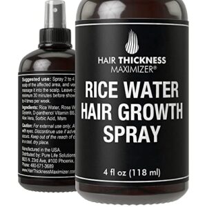 rice water for hair growth spray. vegan hair thickening moisturizing, hydrating volumizer sprays for men, women – vitamin b, c, aloe vera. leave in fermented mist for dry, frizzy, weak hair. unscented