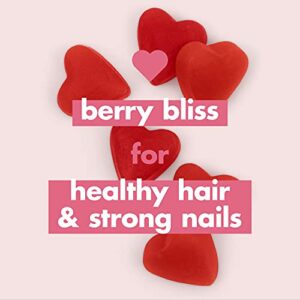 Love Beauty And Planet Berry Extraordinary Gummy Vitamins for Strong Hair & Nails Multi-Benefit Vegan Dietary Supplement Gluten & Cruelty free, Red, 60 Count