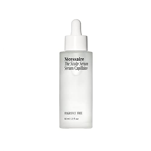 Nécessaire The Scalp Serum. Fragrance-Free. 5% Biomimetic Peptide For Thicker, Fuller, Healthier Hair. Hyaluronic Acid For Instant Hydration. No Residue. Hypoallergenic. Dermatologist-Tested. No Alcohol. 60 ml / 2 fl oz