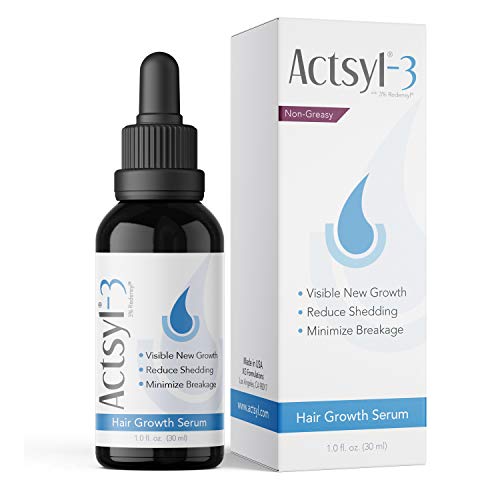 Actsyl-3 Hair Growth Serum with Redensyl - Grow Thicker, Fuller, Stronger Hair Fast and Reduce Shedding and Breakage - Non-Greasy, Easy Application for Women and Men. With Biotin Oil.