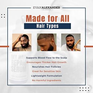 Evan Alexander Grooming MY Hair Serum for Men - Vegan Saw Palmetto Hair Growth Oil and Follicle Support with Pumpkin Seed Oil, and Rosemary Essential Oil - Lightweight - 2 oz - Peppermint Scent