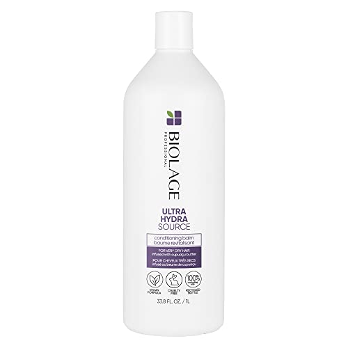 BIOLAGE Ultra Hydra Source Conditioning Balm | Deep Hydrating Conditioner | Renews Hair's Moisture | For Very Dry Hair | Silicone-Free | Vegan | 33.8 Fl. Oz.