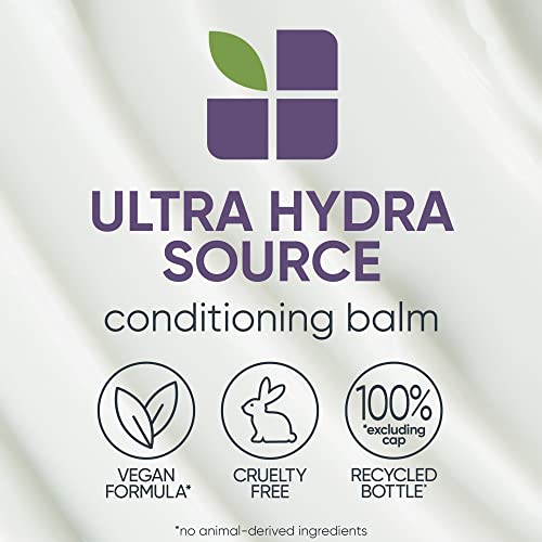 BIOLAGE Ultra Hydra Source Conditioning Balm | Deep Hydrating Conditioner | Renews Hair's Moisture | For Very Dry Hair | Silicone-Free | Vegan | 33.8 Fl. Oz.