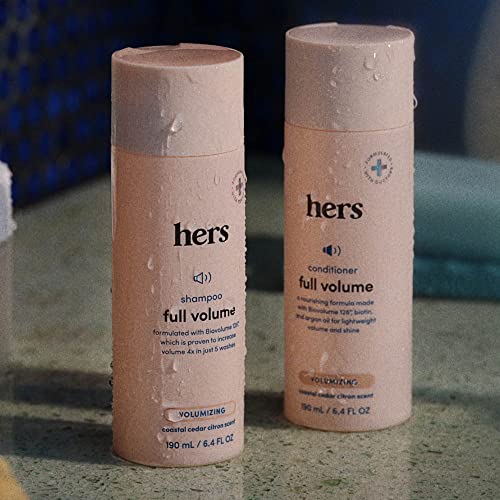 Hers Full Volume Shampoo and Conditioner - Volumizing Shampoo and Conditioner for Women - Soft Cedar & Citron - Adds Volume, Shine & Bounce - 2 x 6.4 fl oz Bottles